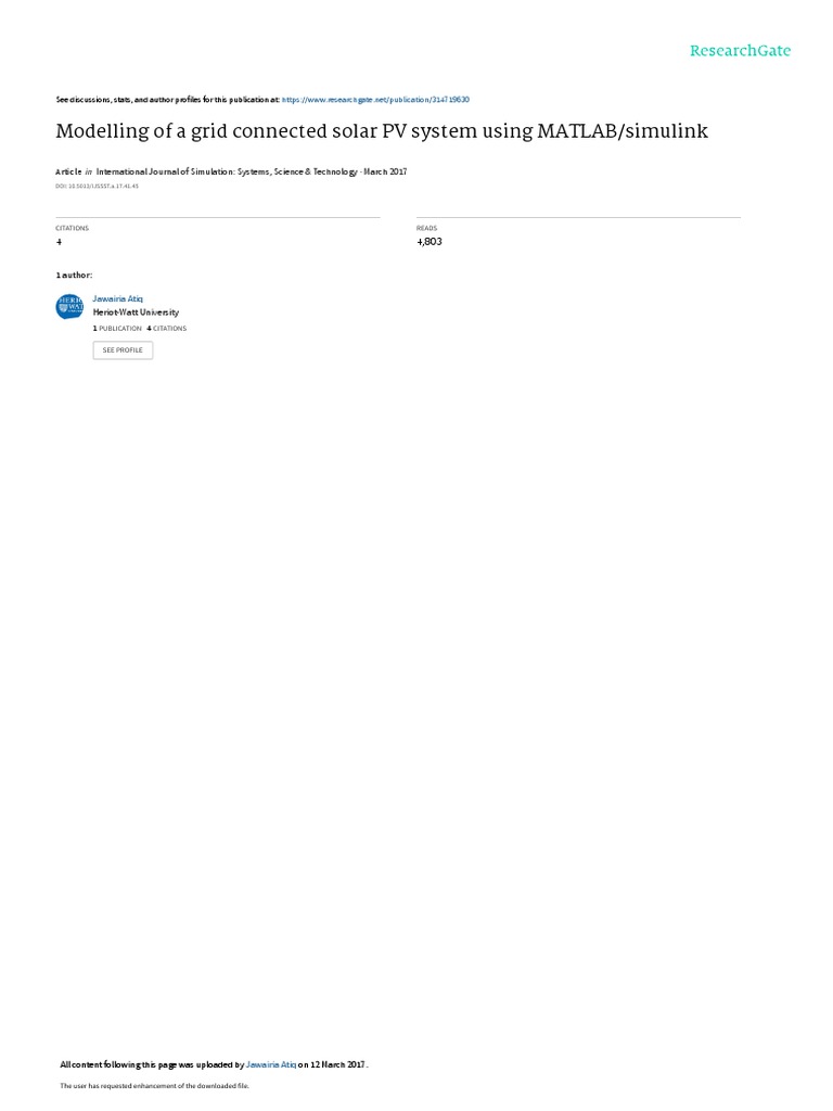 Design and Simulation of A PV System With Battery Storage Using ...