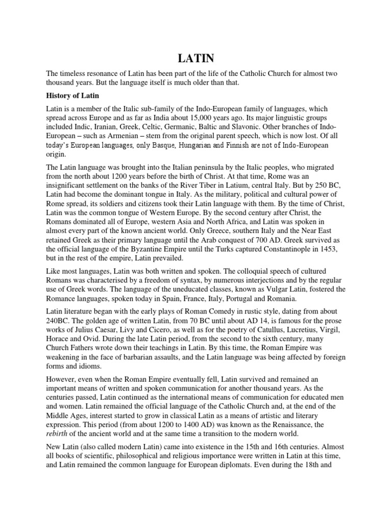 Why Latin | Download Free PDF | Catholic Church | Mass (Liturgy)