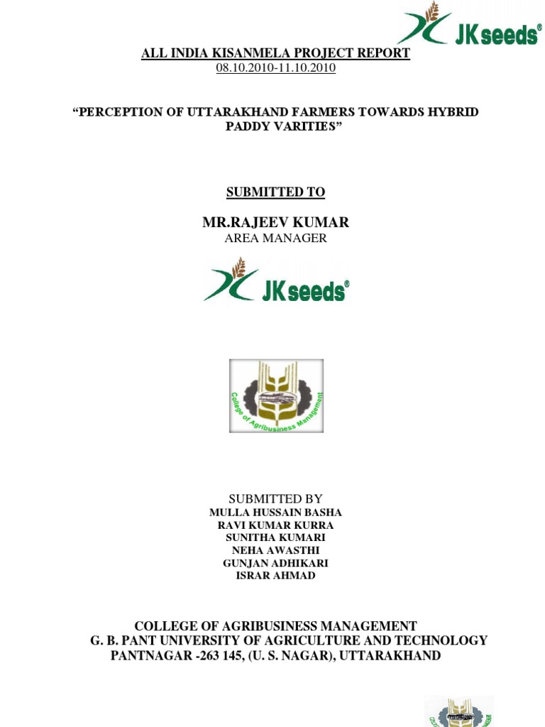 JK Seeds Report PDF | PDF | Rice | Agriculture