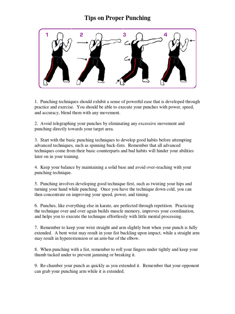 Proper Punching Techniques for Power and Accuracy | PDF