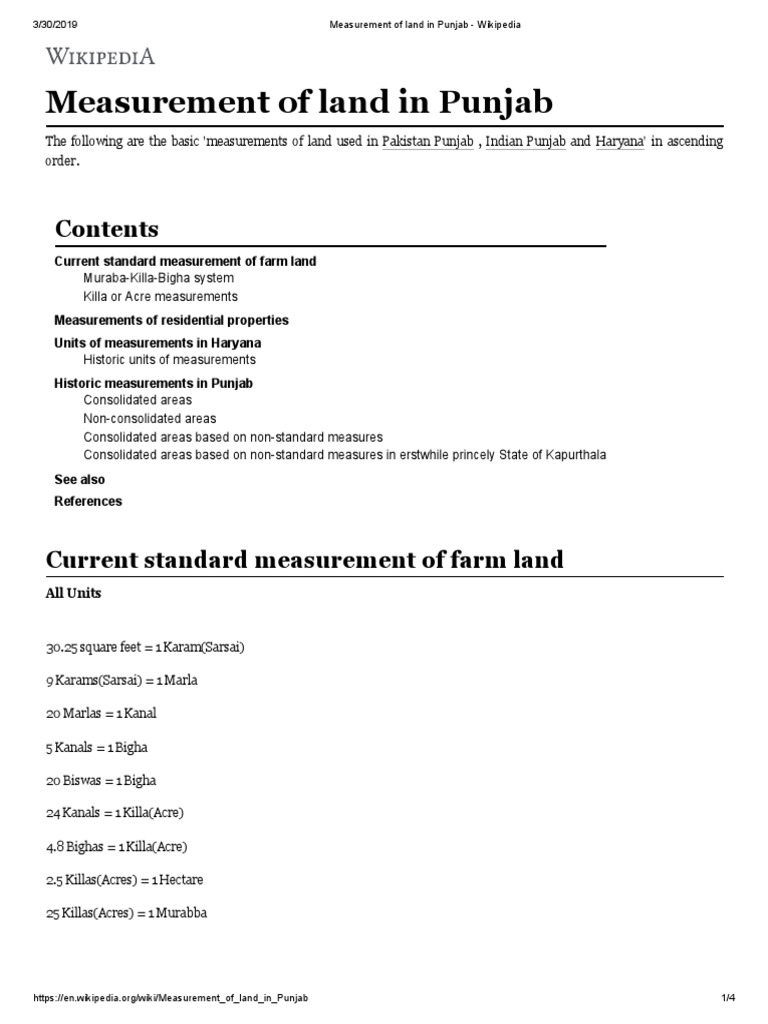 Punjab Land Measurement Units Guide | PDF | Metrology | Pakistan