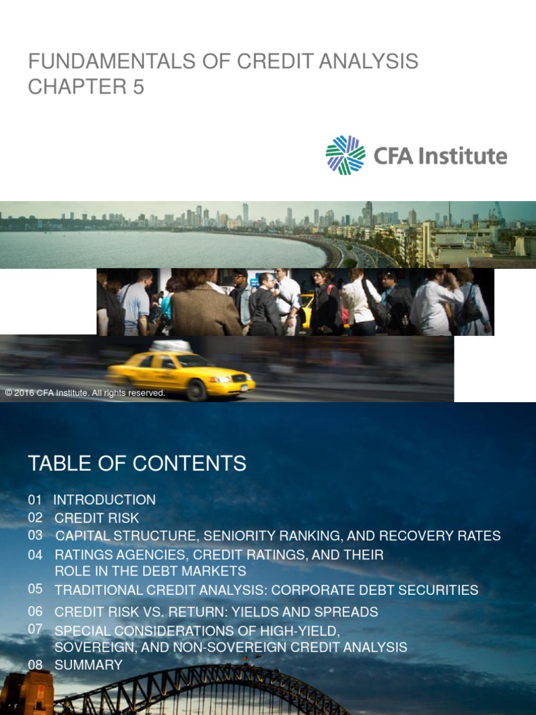 Fundamentals of Credit Analysis: © 2016 CFA Institute. All Rights ...