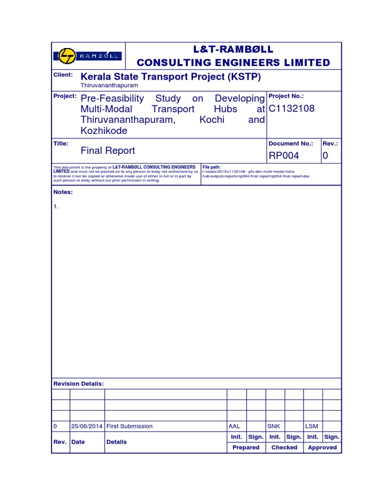 Kerala State Transport Project (KSTP) : L&T-Rambøll Consulting ...