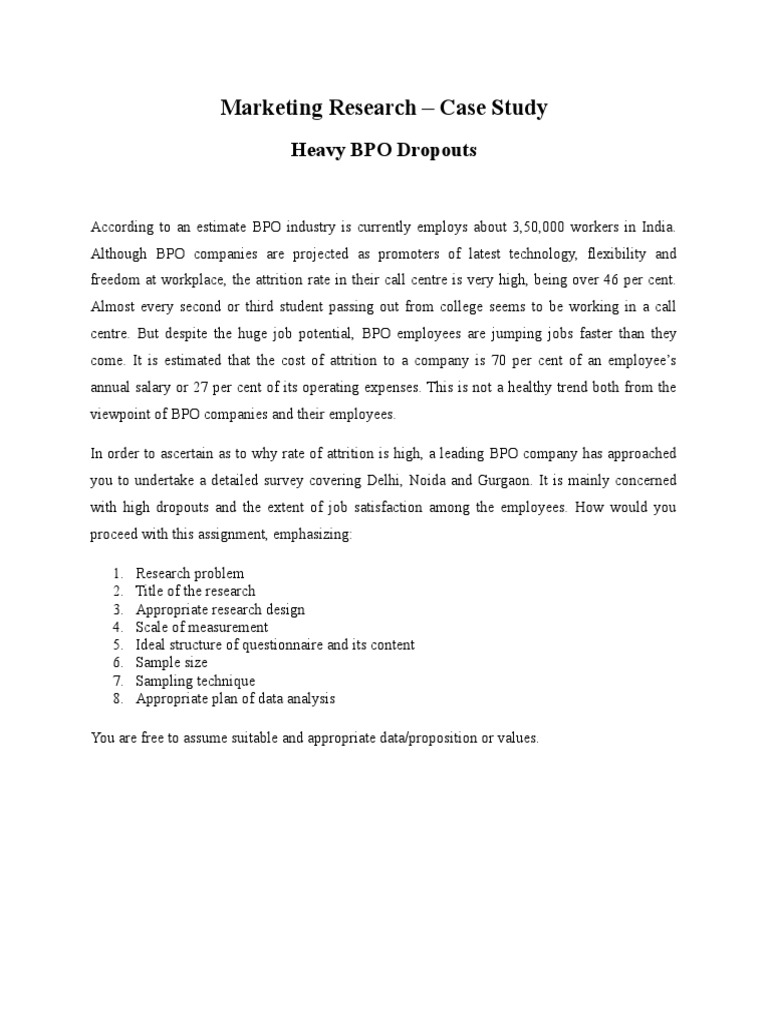Marketing Research - Case Study: Heavy BPO Dropouts | PDF