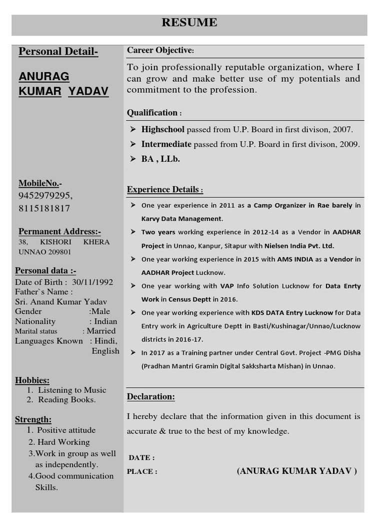 Anurag Resume | PDF