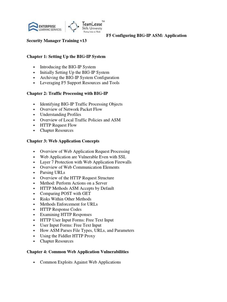 F5 Configuring BIG-IP ASM - Application Security Manager Training v13 | PDF | Hypertext Transfer ...