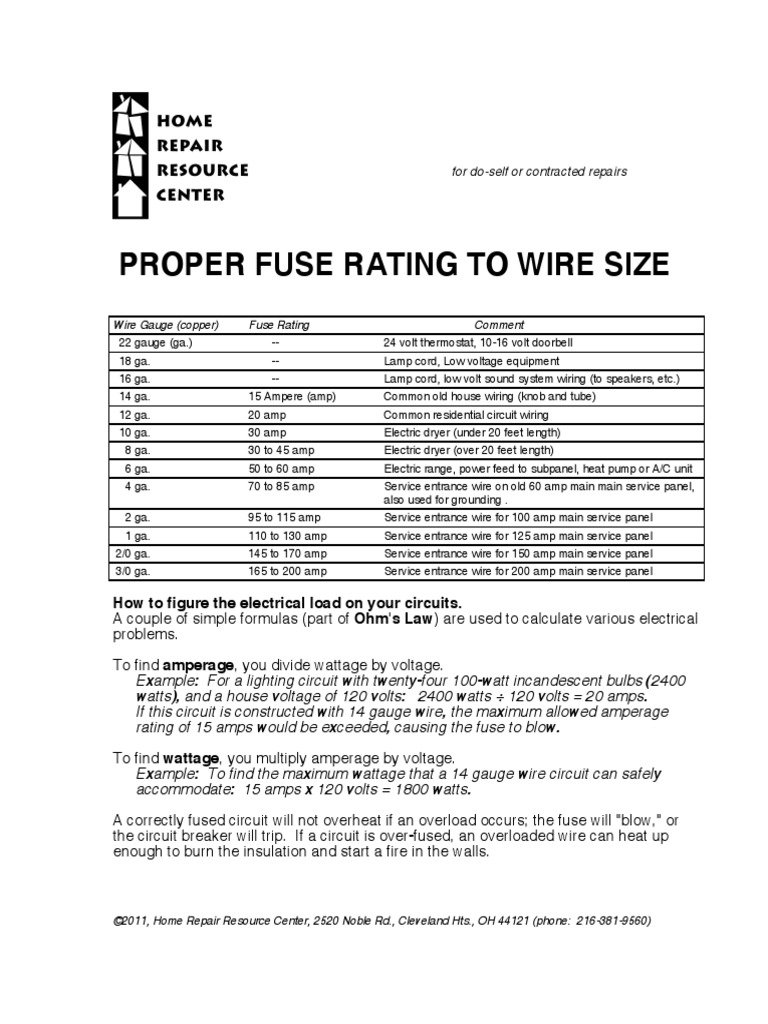 Fuse Wire Ratings | PDF | Fuse (Electrical) | Electrical Wiring