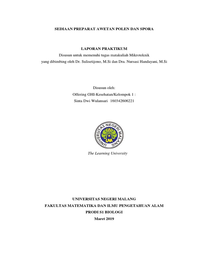 Sediaan Preparat Awetan Polen Dan Spora | PDF