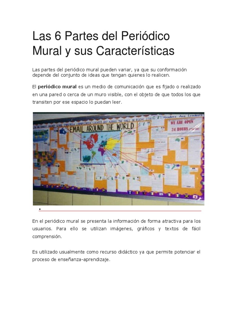 Las 6 Partes Del Periódico Mural y Sus Características | Periódicos ...