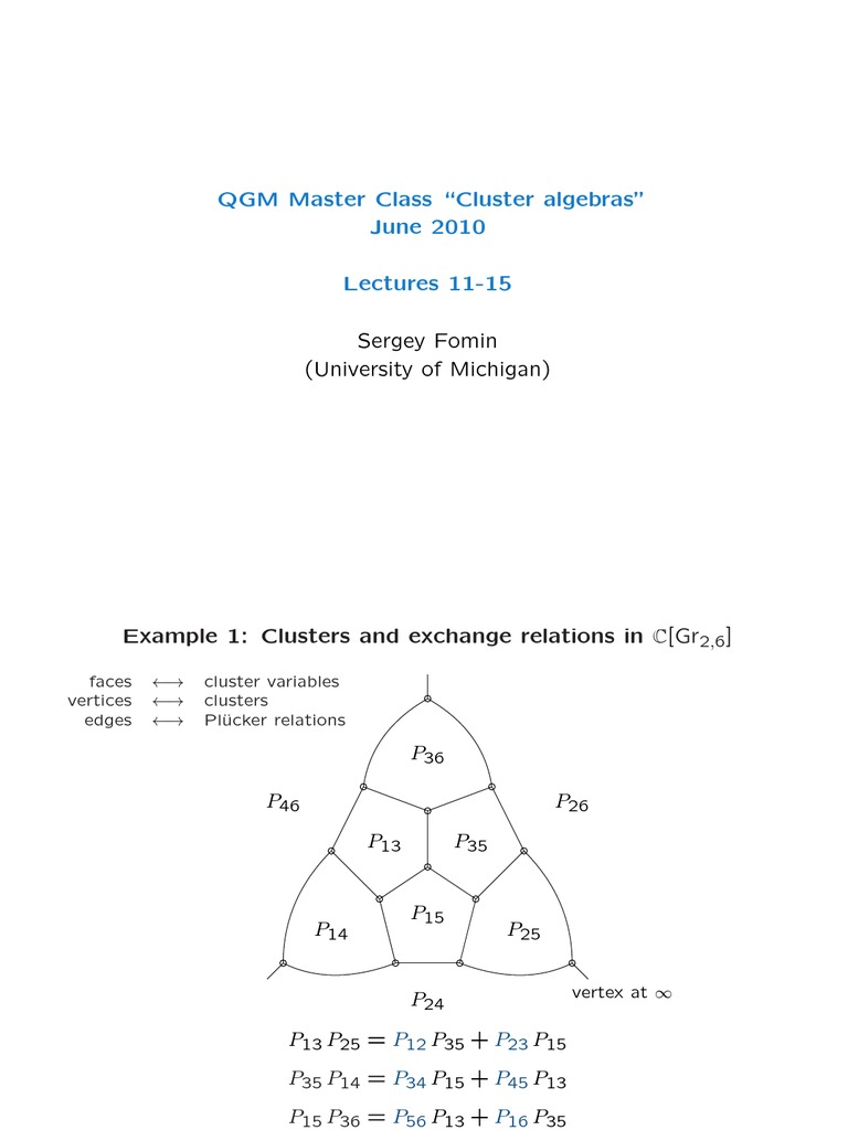 Cluster Algebra | PDF | Matrix (Mathematics) | Complex Number
