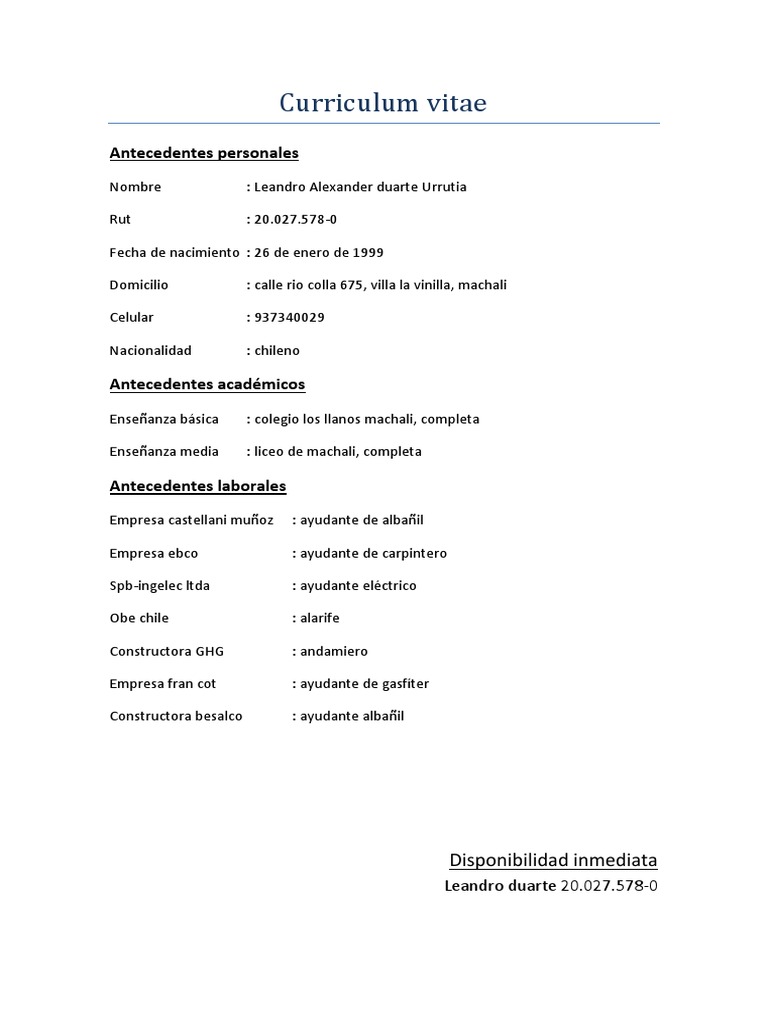 Curriculum Vitae Leandro | PDF
