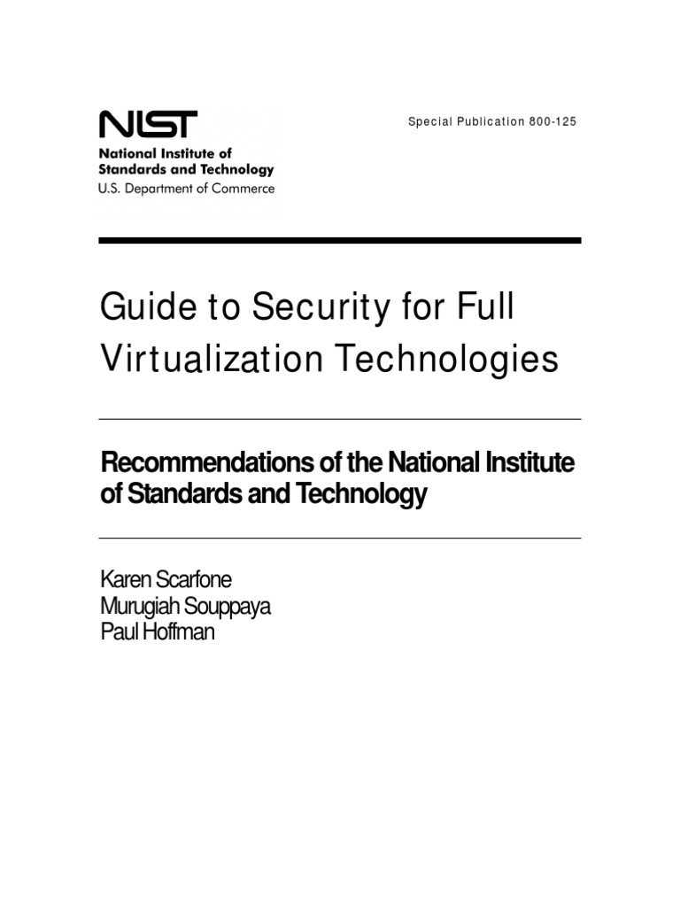 Guide To Security For Full Virtualization Technologies | PDF ...