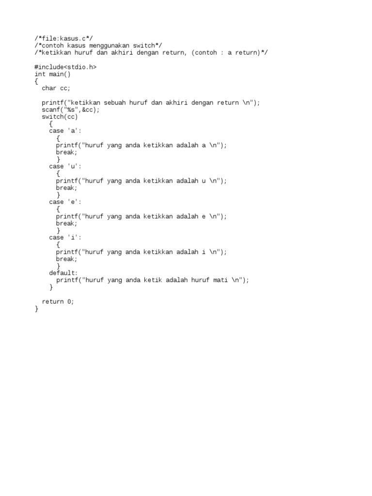 Contoh Switch | PDF
