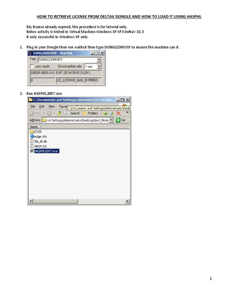 How To Retrieve License From Deltav Dongle and How To Load It Using ... How To Retrieve License From Deltav Dongle and How To Load It Using ...