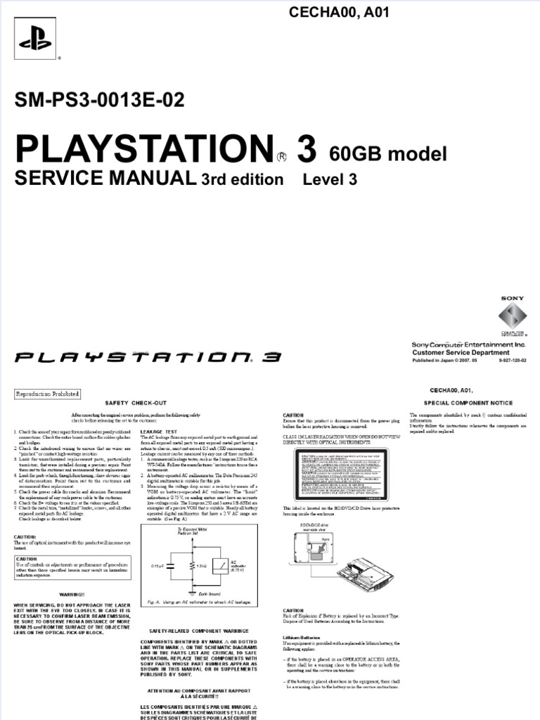 Dokumen - Tips - 60gb ps3 Service Manual 3rd Edition PDF | PDF ...