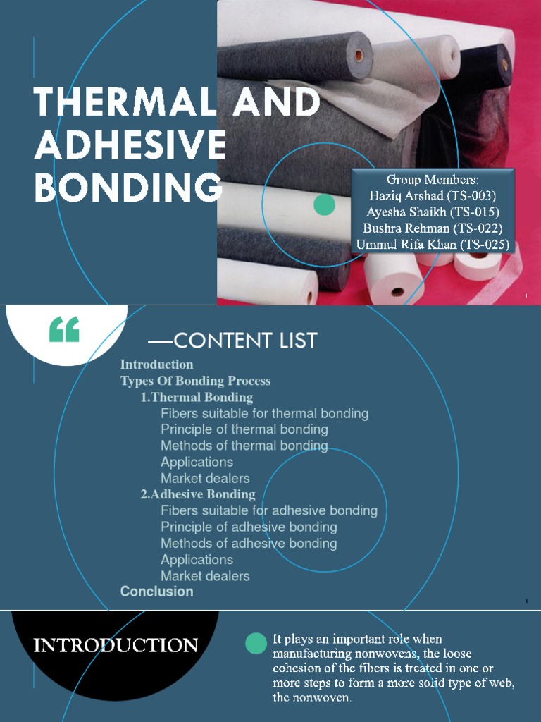 Thermal and Adhesive Bonding of Non-Wovens | PDF | Nonwoven Fabric ...