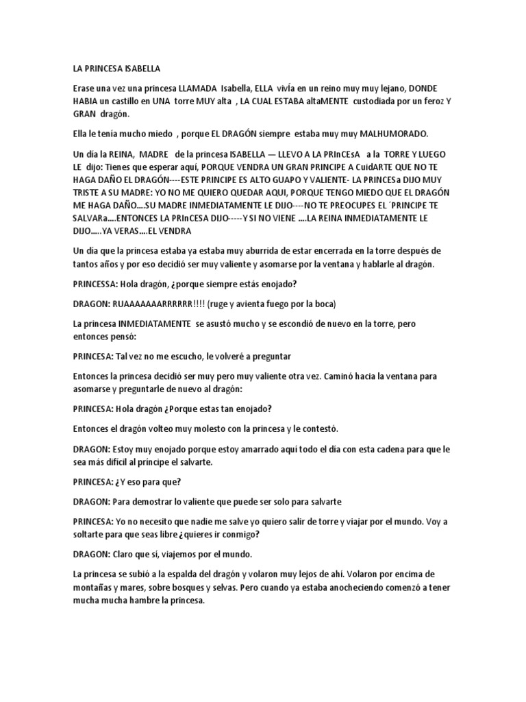 Cuento La Princesa Isabella | PDF | Ocio