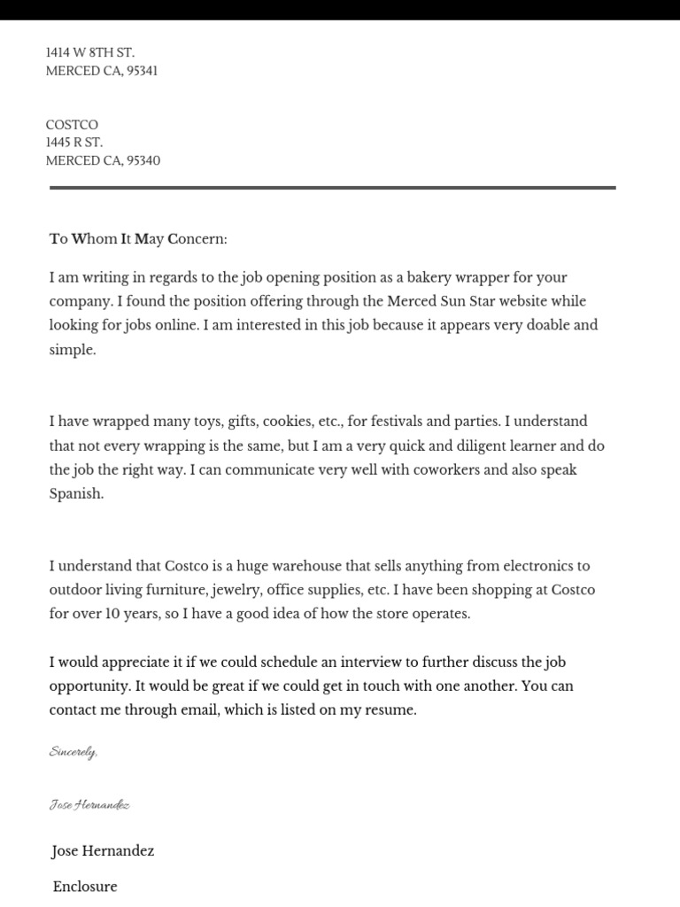 Better Cover Letter | PDF | Costco | Business