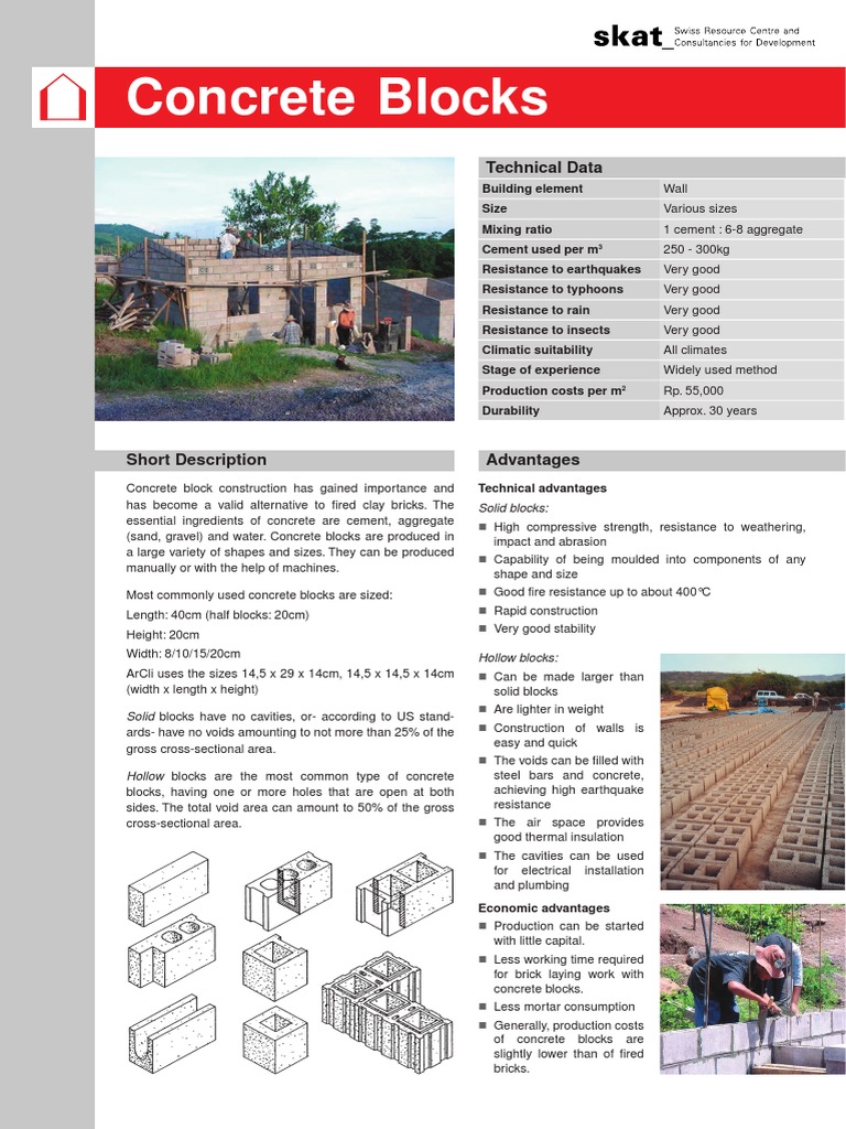 Concrete Blocks: Technical Data | PDF | Construction Aggregate | Concrete