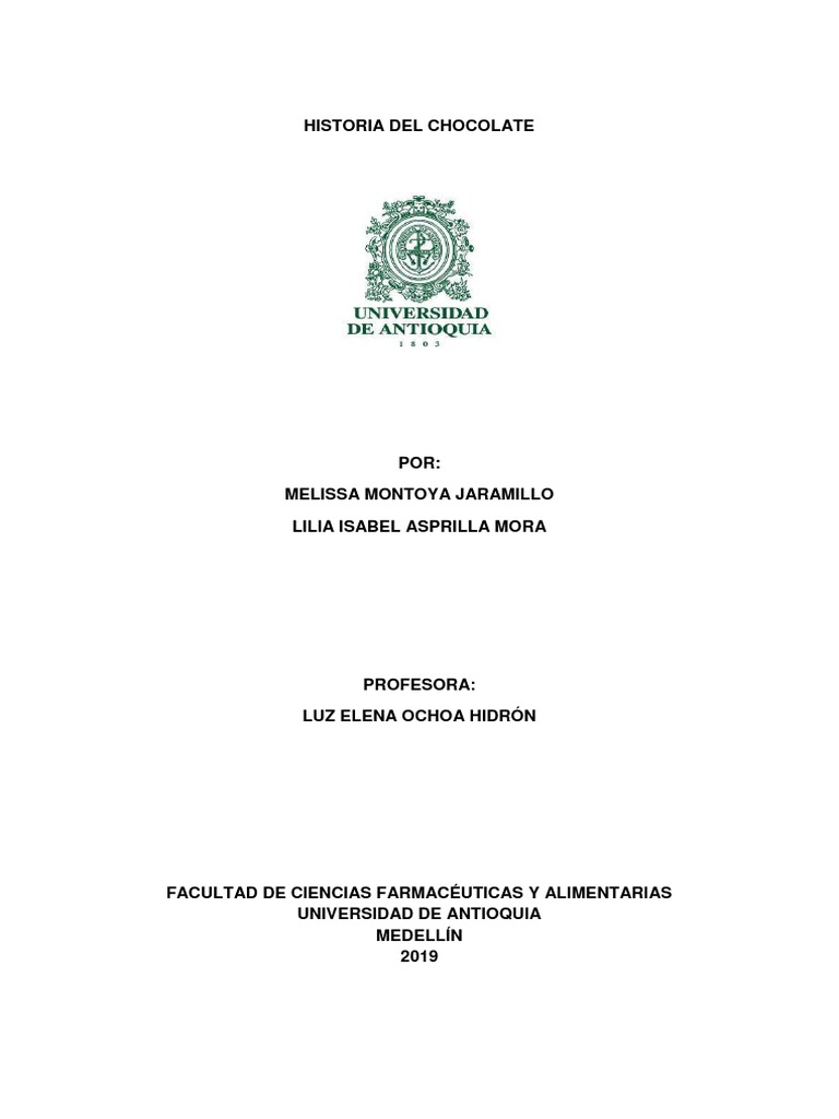 Historia Del Chocolate | PDF | Chocolate | Cerveza