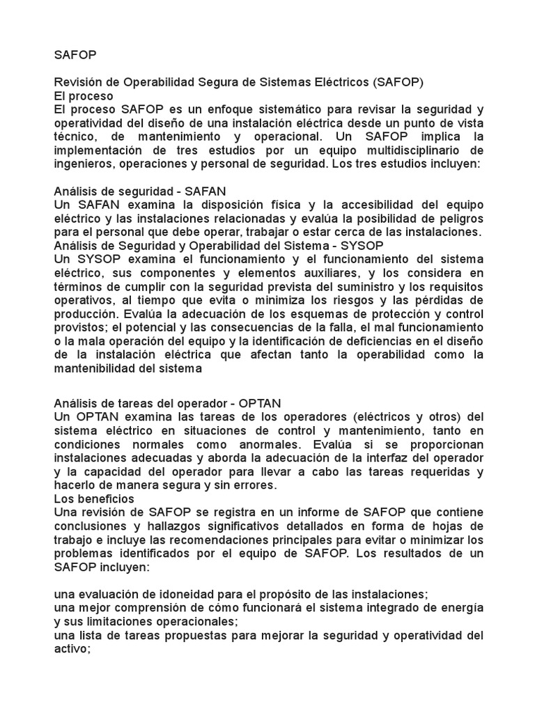 SAFOP | PDF | Ingeniería | Diseño