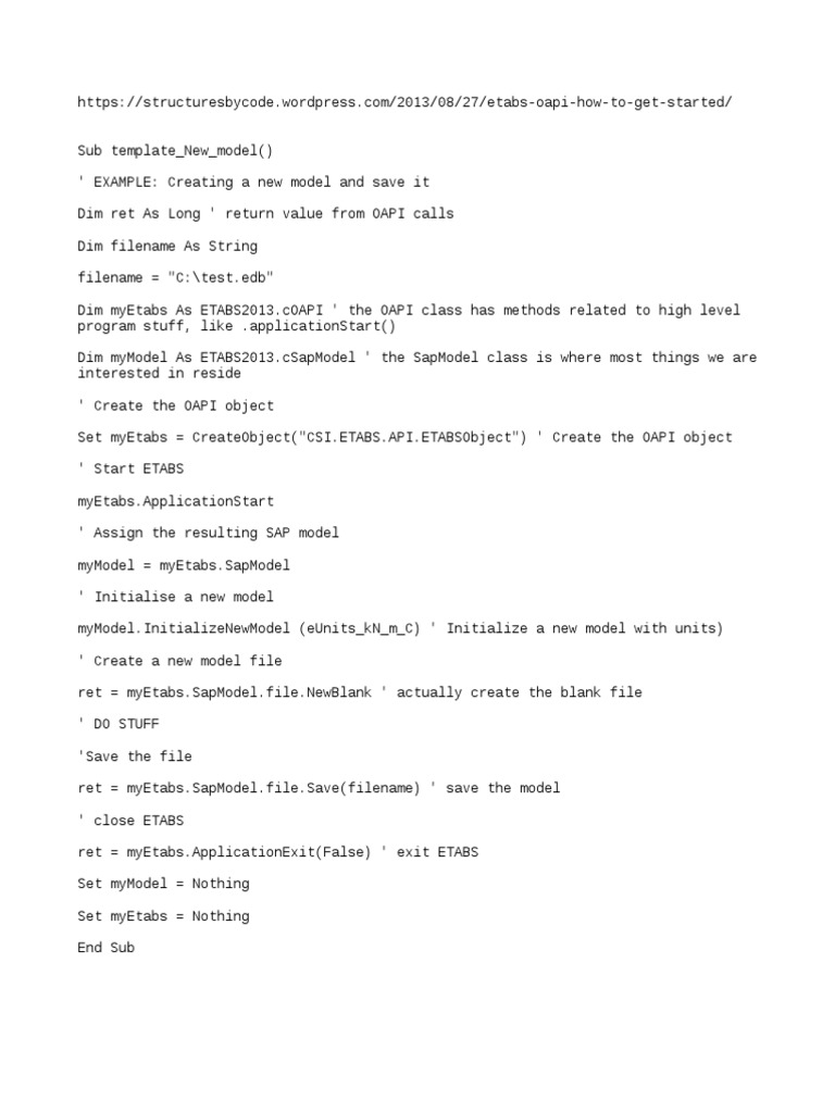 SAP2000 - API Ejemplo | PDF | Computer Programming | Operating System ...