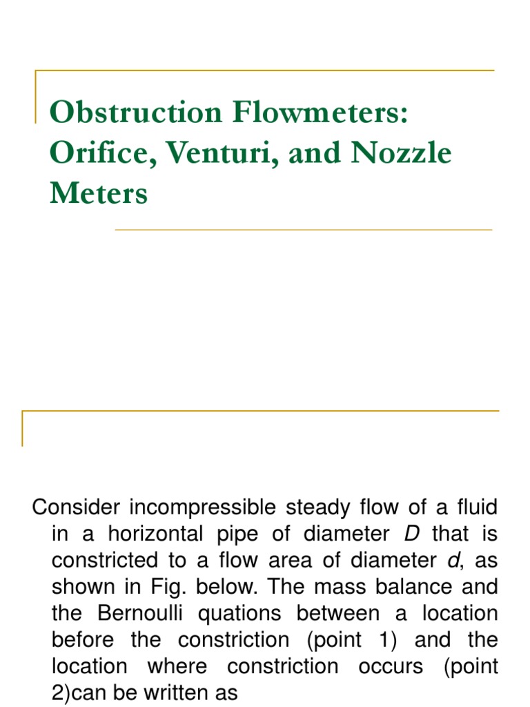Obstruction Flowmeters | PDF