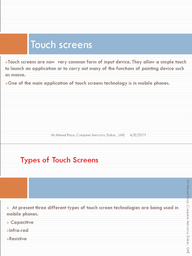 An In-Depth Look at the Different Types of Touch Screen Technologies ...