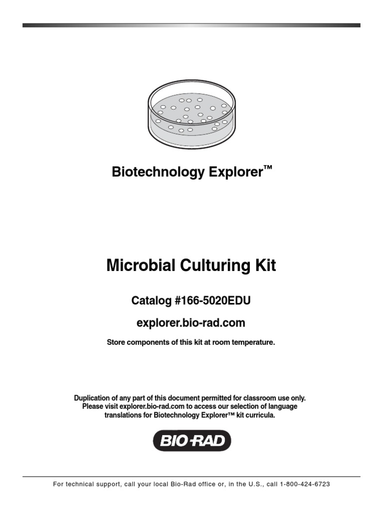 Microbial Culturing Kit: Biotechnology Explorer | PDF | Bacteria ...