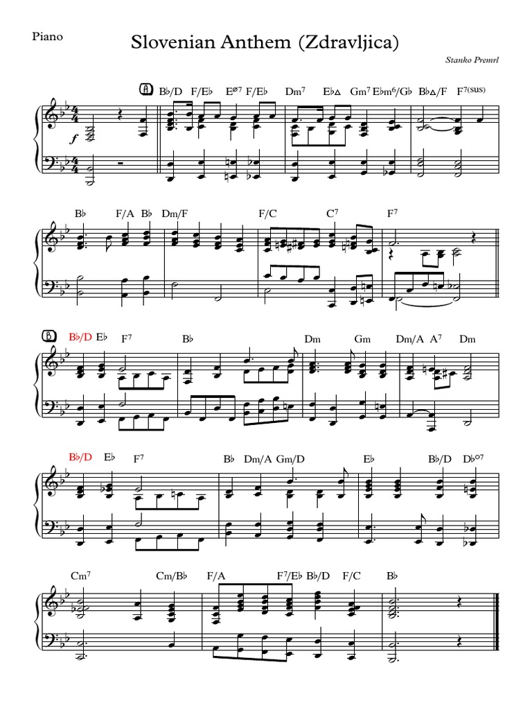 Slovenian Anthem (Zdravljica) - Piano - 2015-06-27 0250 - Piano PDF | PDF