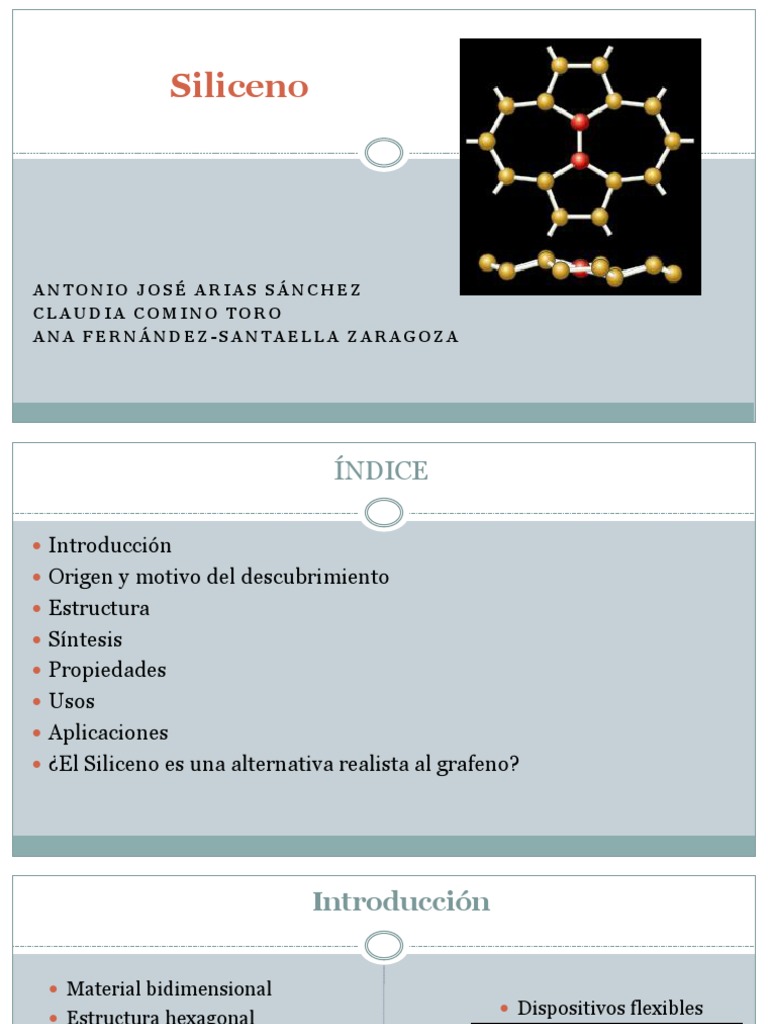 Presentación Siliceno | PDF | Grafeno | Resistividad Eléctrica y ...