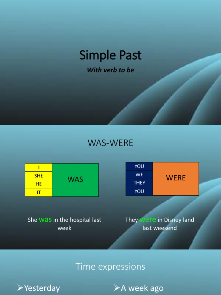 Simple Past With Verb To Be | PDF | Verb | Linguistic Morphology