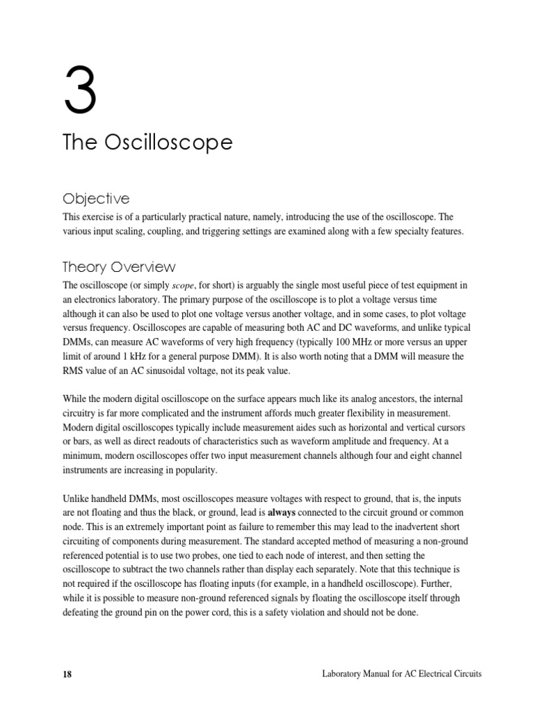 Oscilloscope Basics for Lab Use | PDF | Direct Current | Alternating ...