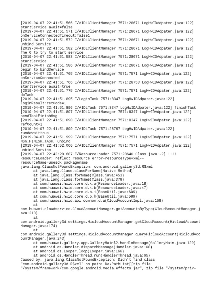 Log Messages Show Service Binding And Login Task Pdf Java Programming Language Embedded