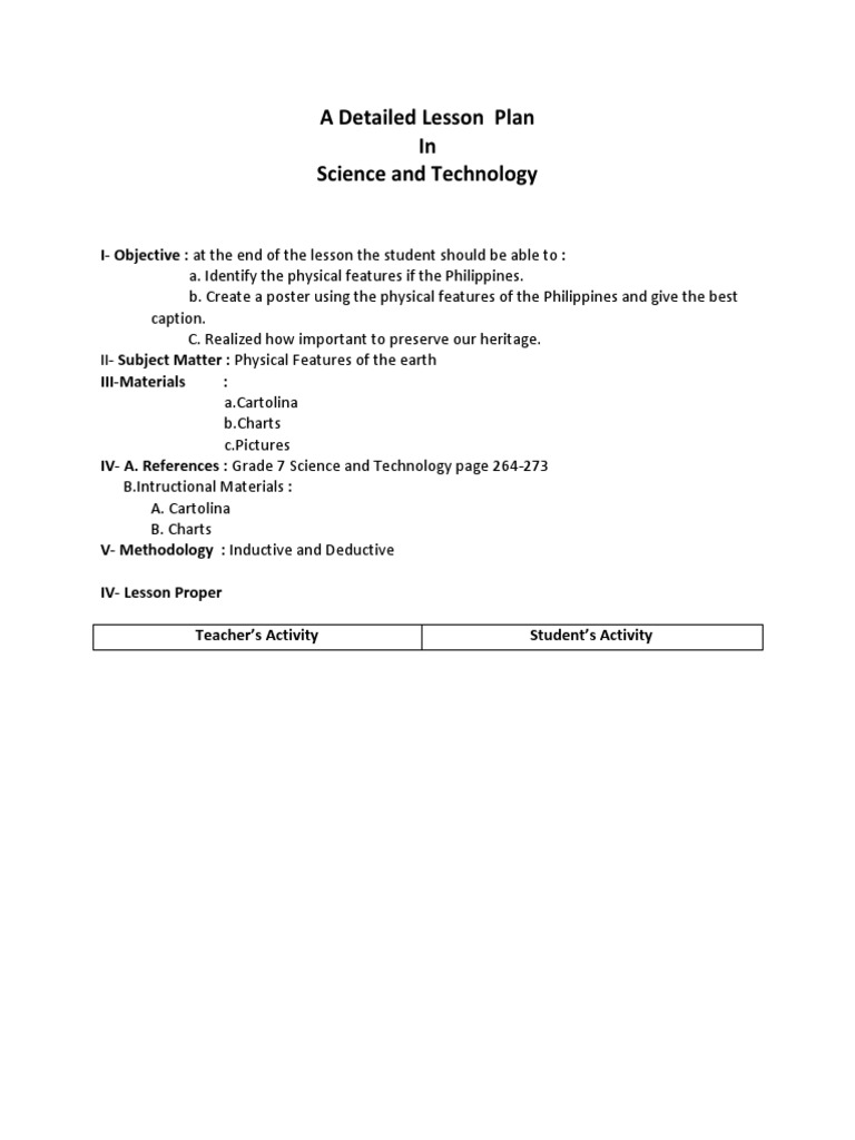 A Detailed Lesson Plan | PDF | Luzon | Mindanao