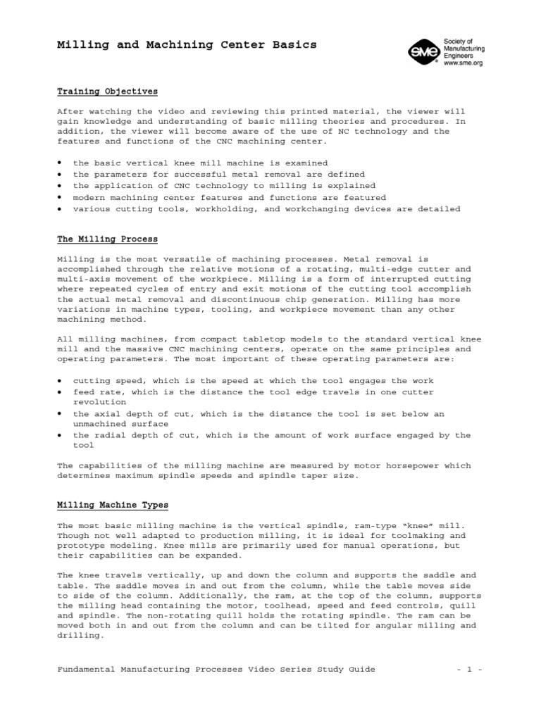 Milling Pdf Machining Numerical Control