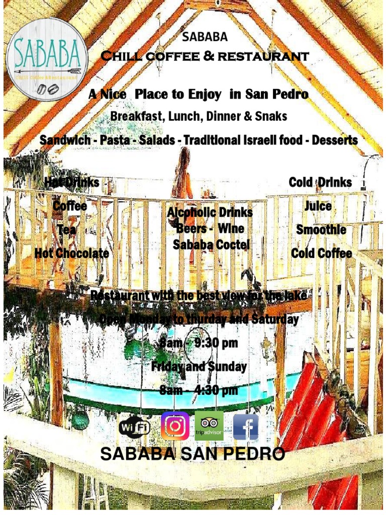Sababa San Pedro: Sababa Chill Coffee & Restaurant | PDF