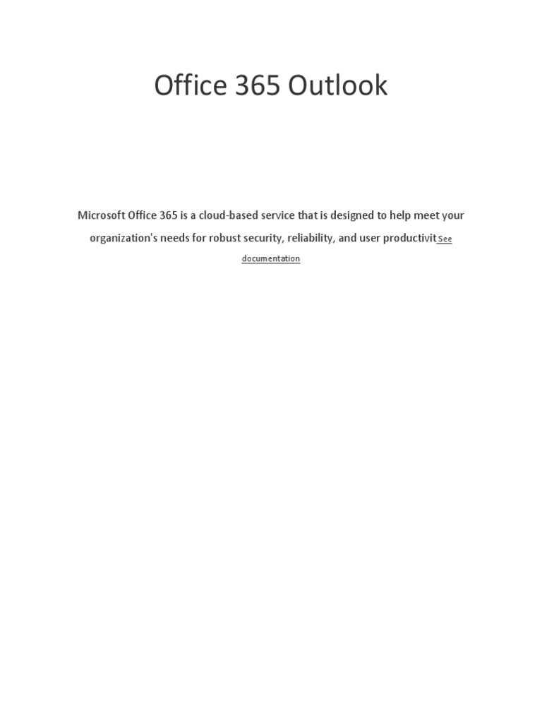 Office 365 Outlook | PDF