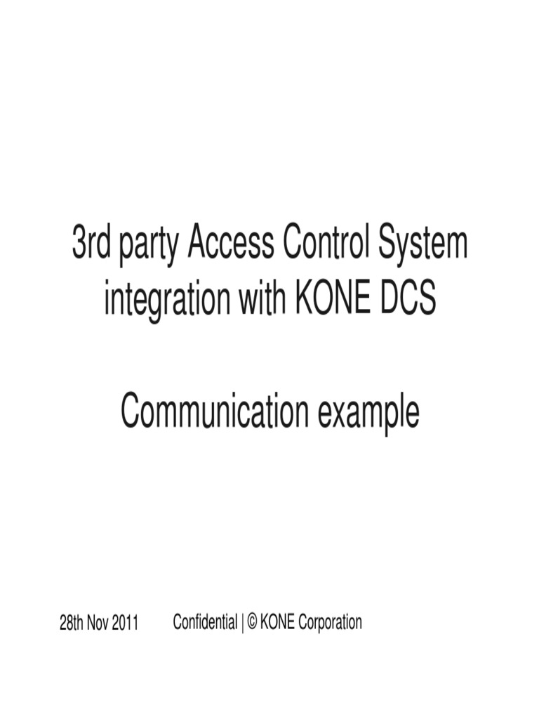3rd Party Access Control Integration With KONE DCS Communication ...