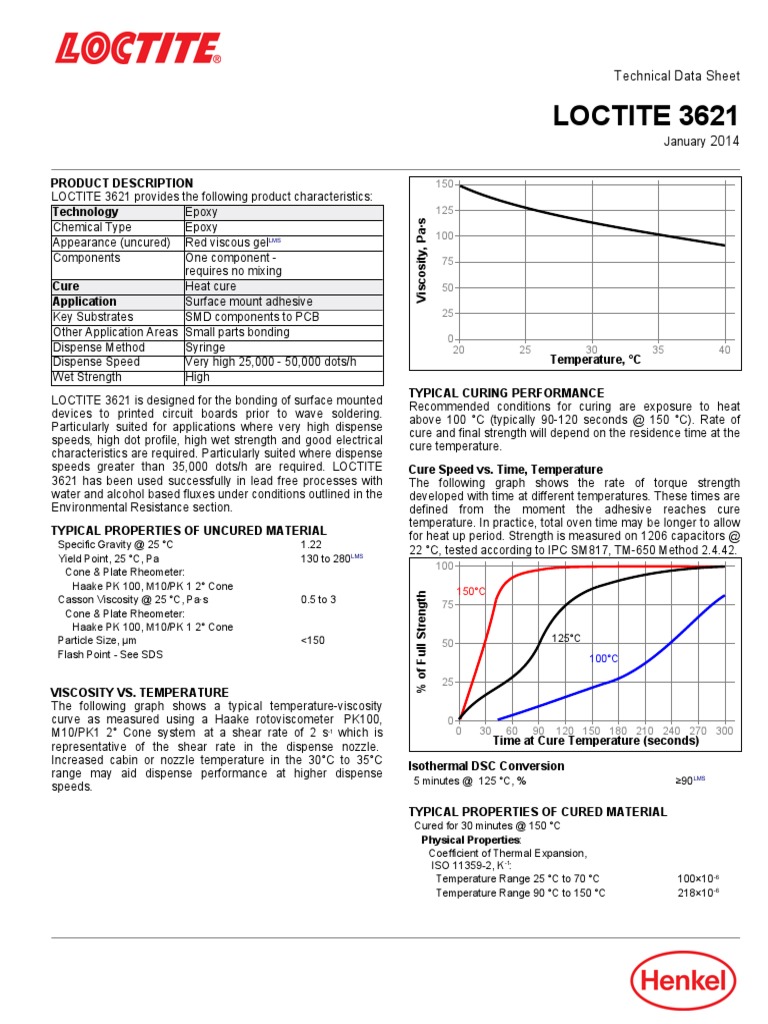 LOCTITE 3621: Technical Data Sheet | PDF | Printed Circuit Board ...