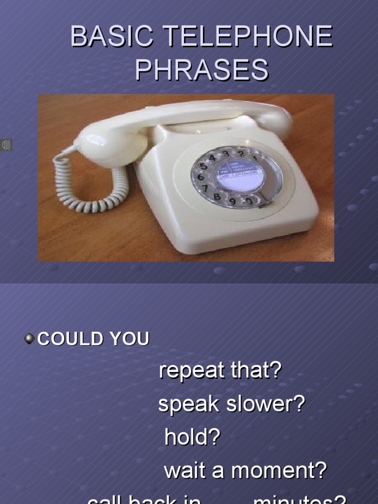 Basic Telephone Phrases | Leisure