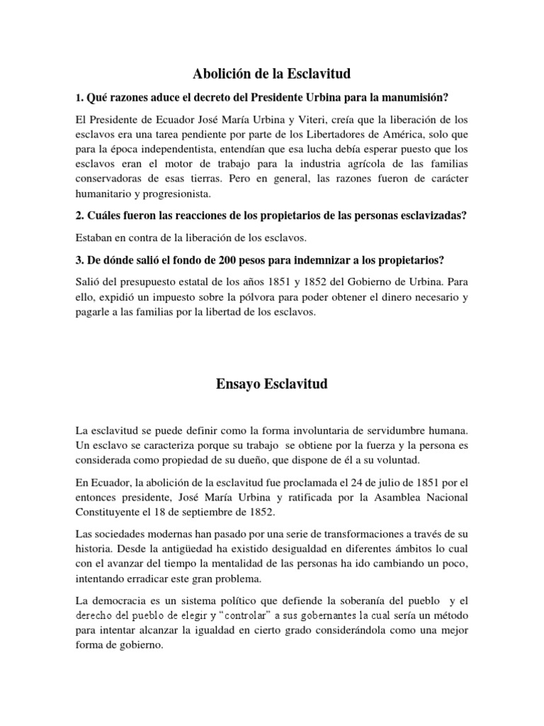 Abolición de La Esclavitud | PDF | Esclavitud | Instituciones sociales