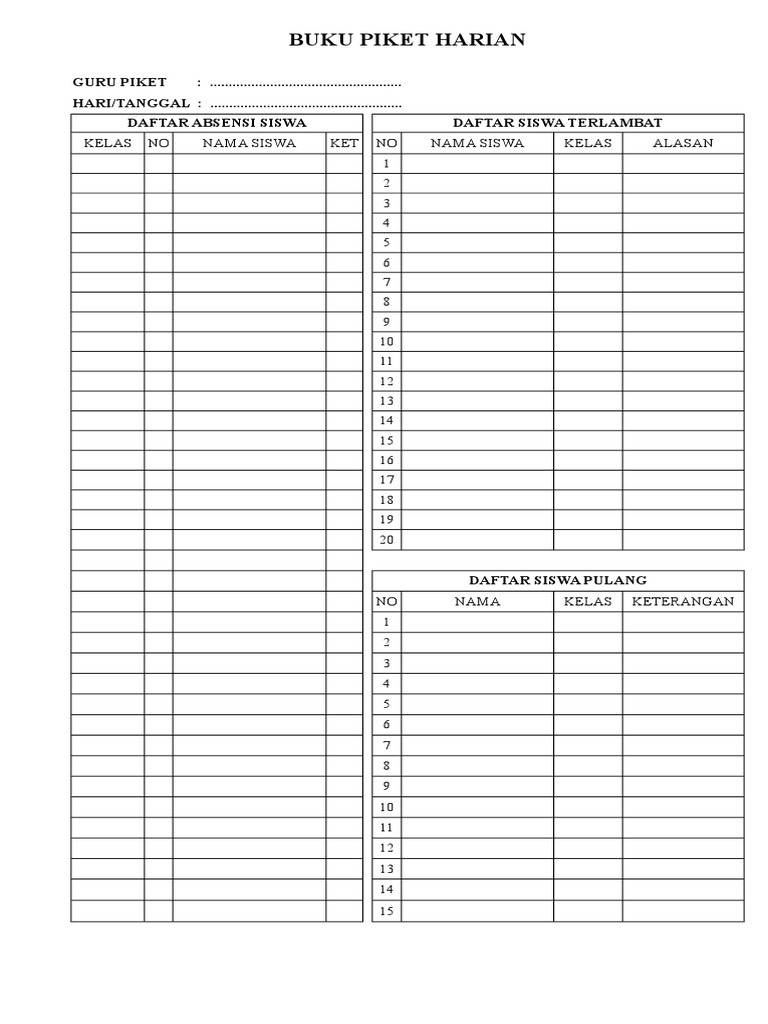Buku Piket | PDF
