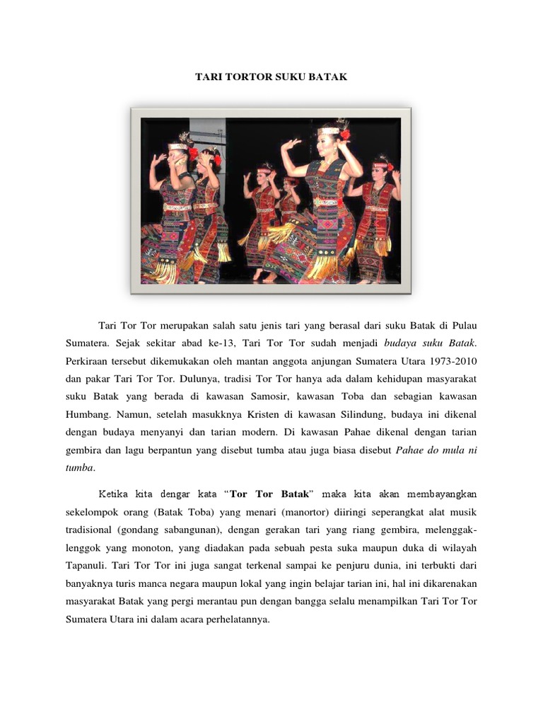 Tari Tortor Suku Batak | PDF