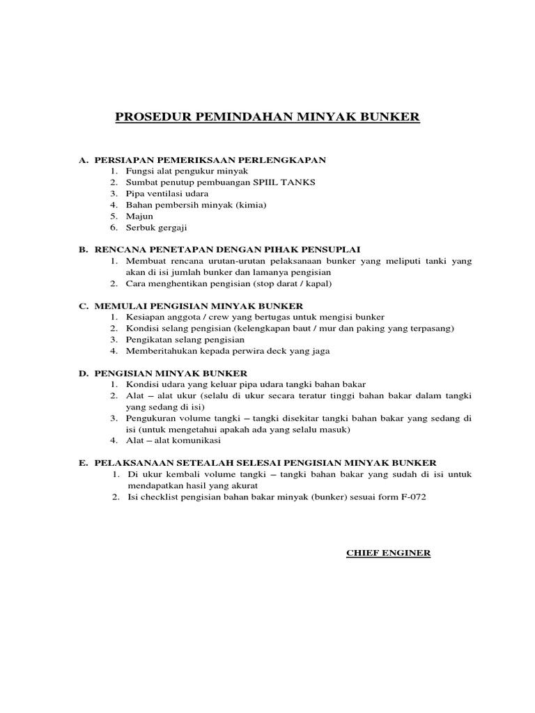 Prosedur Bunker | PDF