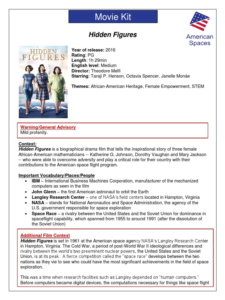 Hidden Figures Movie Kit1 | PDF | Hidden Figures | Katherine Johnson