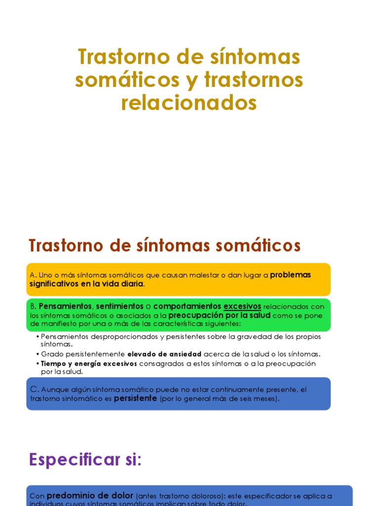 Trastorno de Síntomas Somáticos y Trastornos Relacionados | PDF | Ansiedad | Trastorno mental