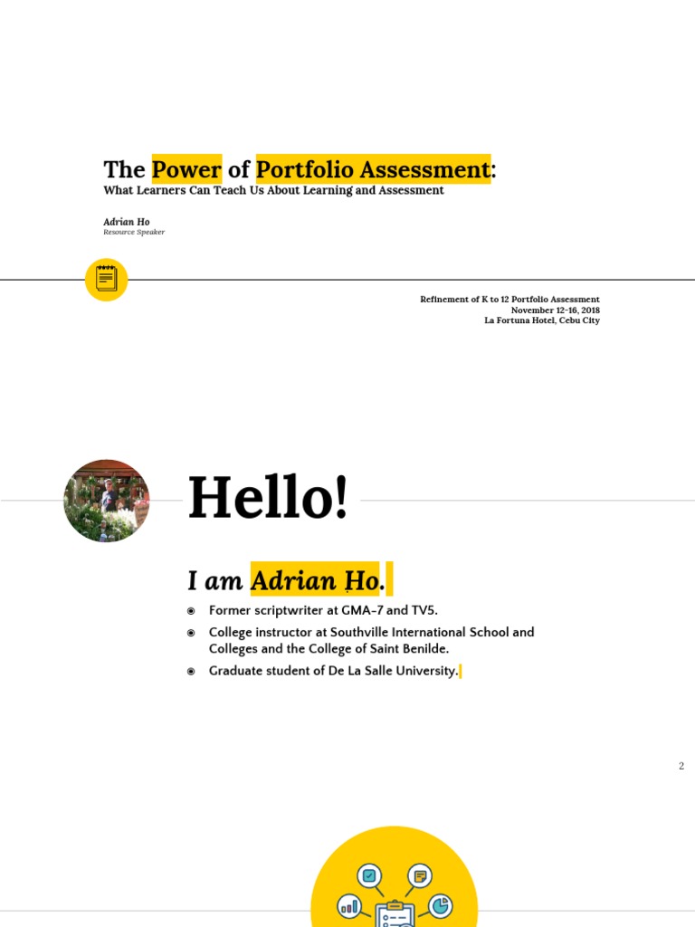 Portfolio Assessment Presentation PDF | PDF | Project Based Learning ...