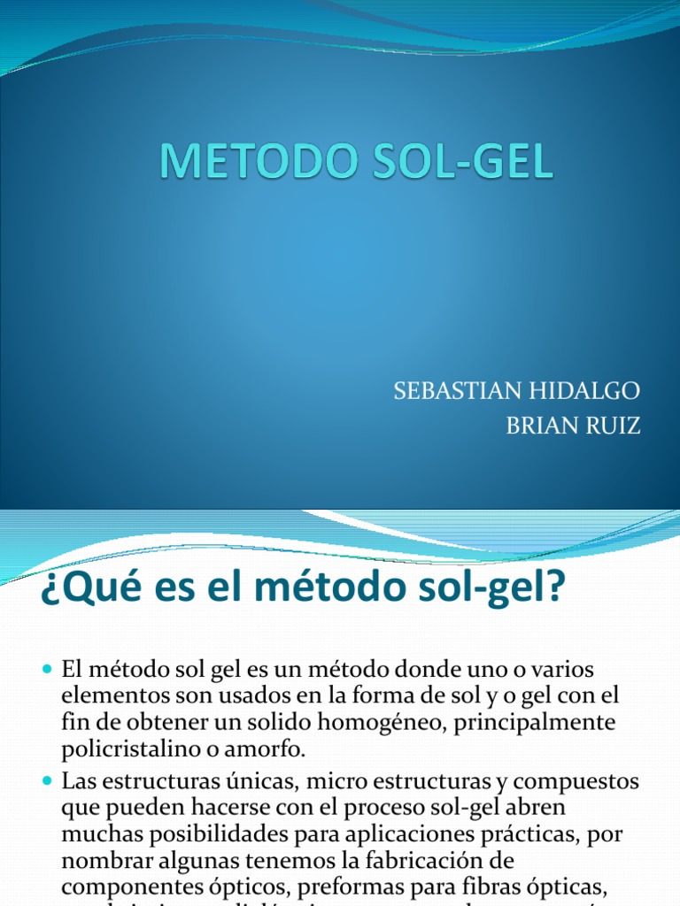 Metodo SOL - GEL | PDF