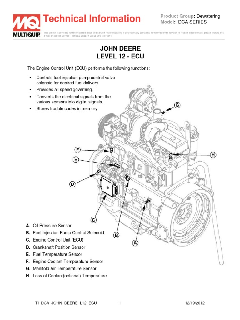 Dca John Deere l12 Ecu | PDF | Sensor | Voltage